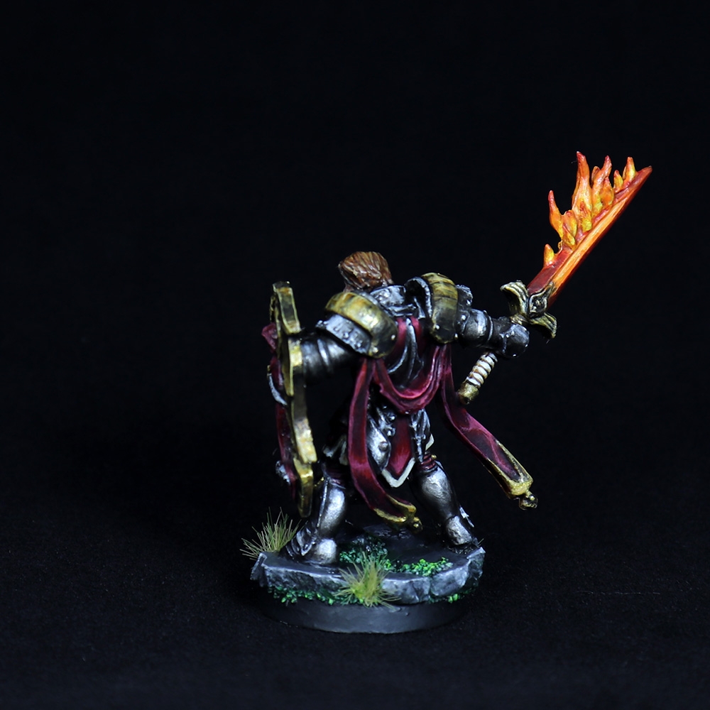 Commission, Pro Painted Almaran Paladin Miniature - Frozen Fire Arts