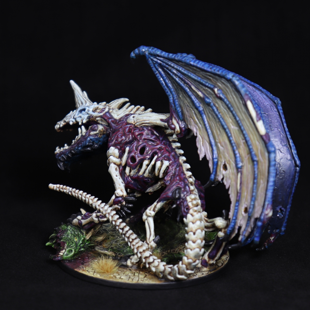 Painted D&D Blue Dracolich Miniature - Frozen Fire Arts