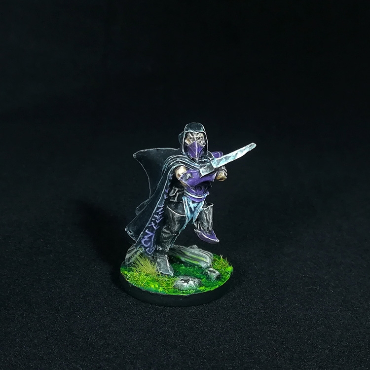 Ninja Dark Elf Assassin Warhammer Painted Miniature - Frozen Fire Arts