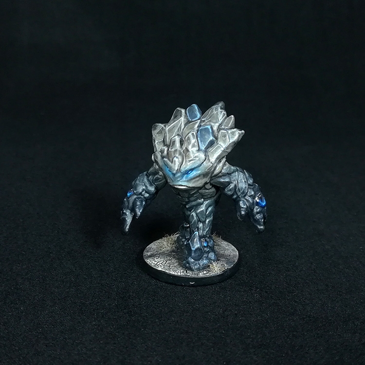 Painted Earth Elemental Miniature, D&D Board Game - Frozen Fire Arts