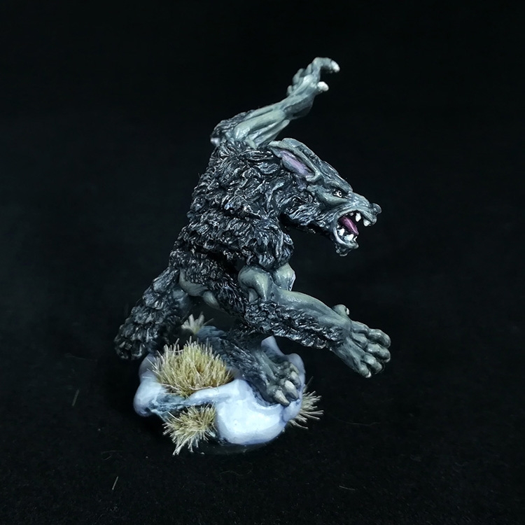Painted Werewolf Miniature, Reaper Bones - Frozen Fire Arts
