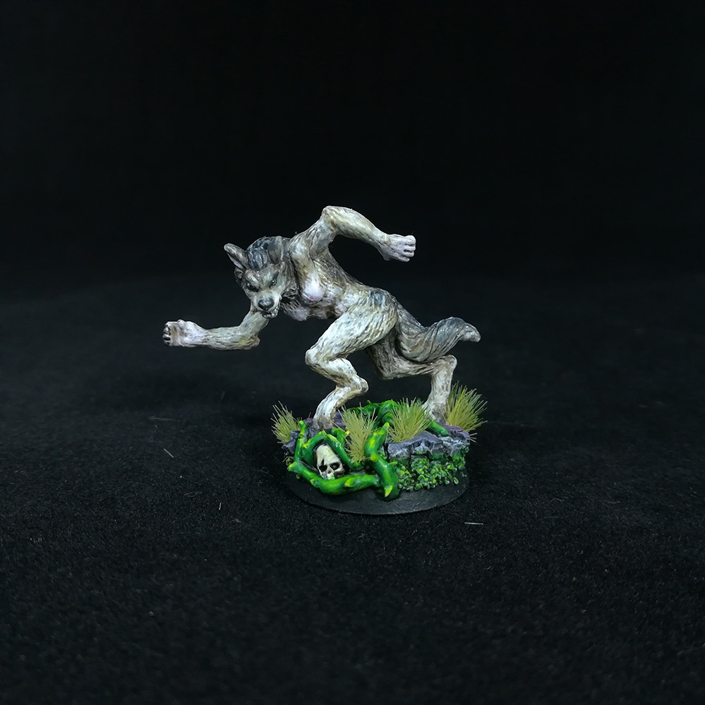 Painted DnD Miniature Female Werewolf - Frozen Fire Arts